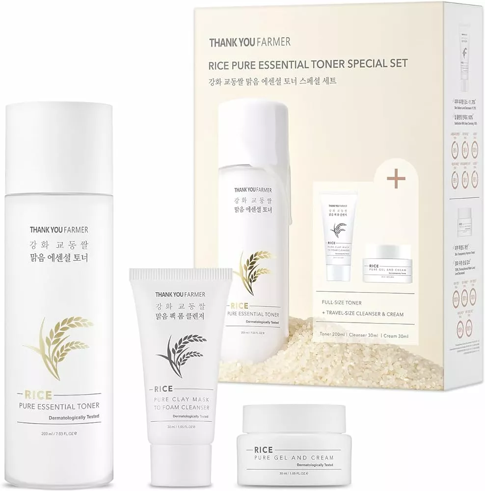 Wholesale Thank You Farmer Rice Pure Glow Skincare Set | Q-depot