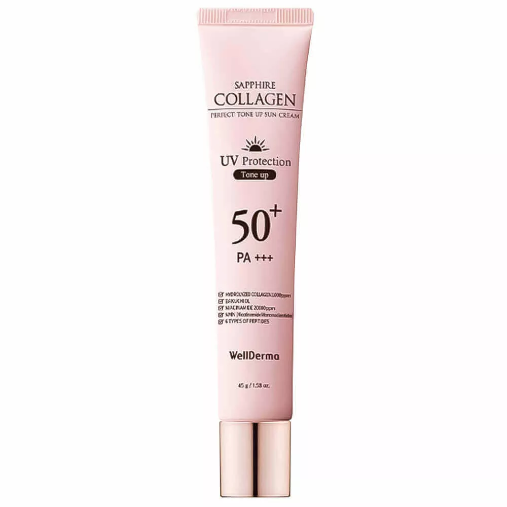 Wholesale WellDerma Sapphire Collagen Perfect Tone Up Suncream SPF50+ PA+++ 45g | Q-depot